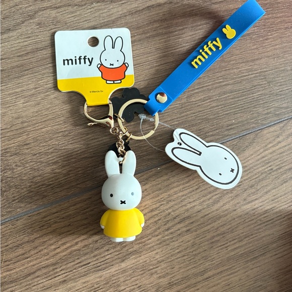 sukoshi | Accessories | Miffy Yellow Keychain With Blue Strap | Poshmark